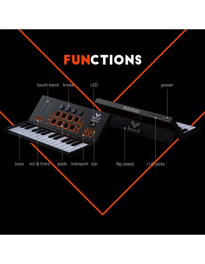 MIDIPLUS Vboard 25 Folding MIDI Keyboard Controller